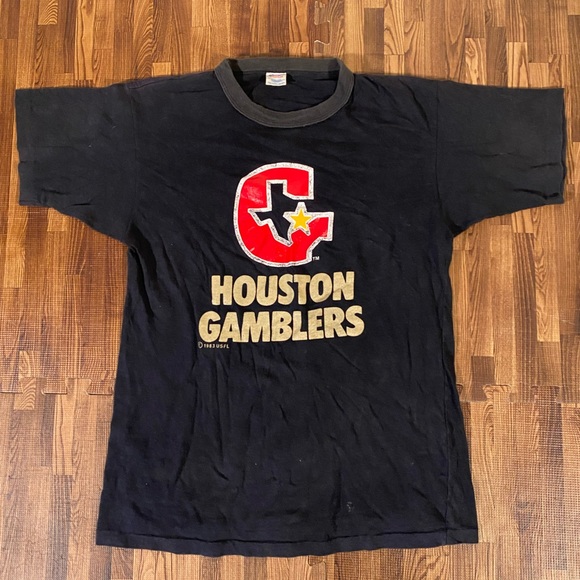 Champion | Shirts | Vintage Champion 983 Usfl Houston Gamblers Logo T ...
